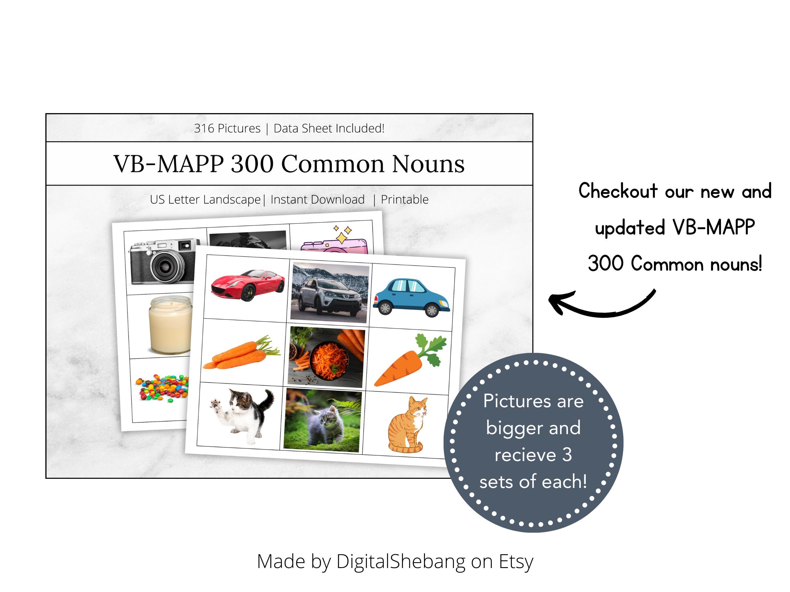 VB-MAPP 300 Common Nouns, ABA Materials & Flashcards, Noun Flashcards ... VB-MAPP 300 Common Nouns, ABA Materials & Flashcards, Noun Flashcards ...