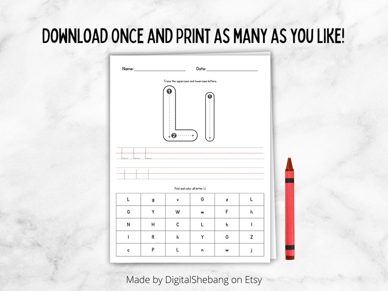 Alphabet Worksheet, Tracing Letters, Handwriting, Toddler ABC ...