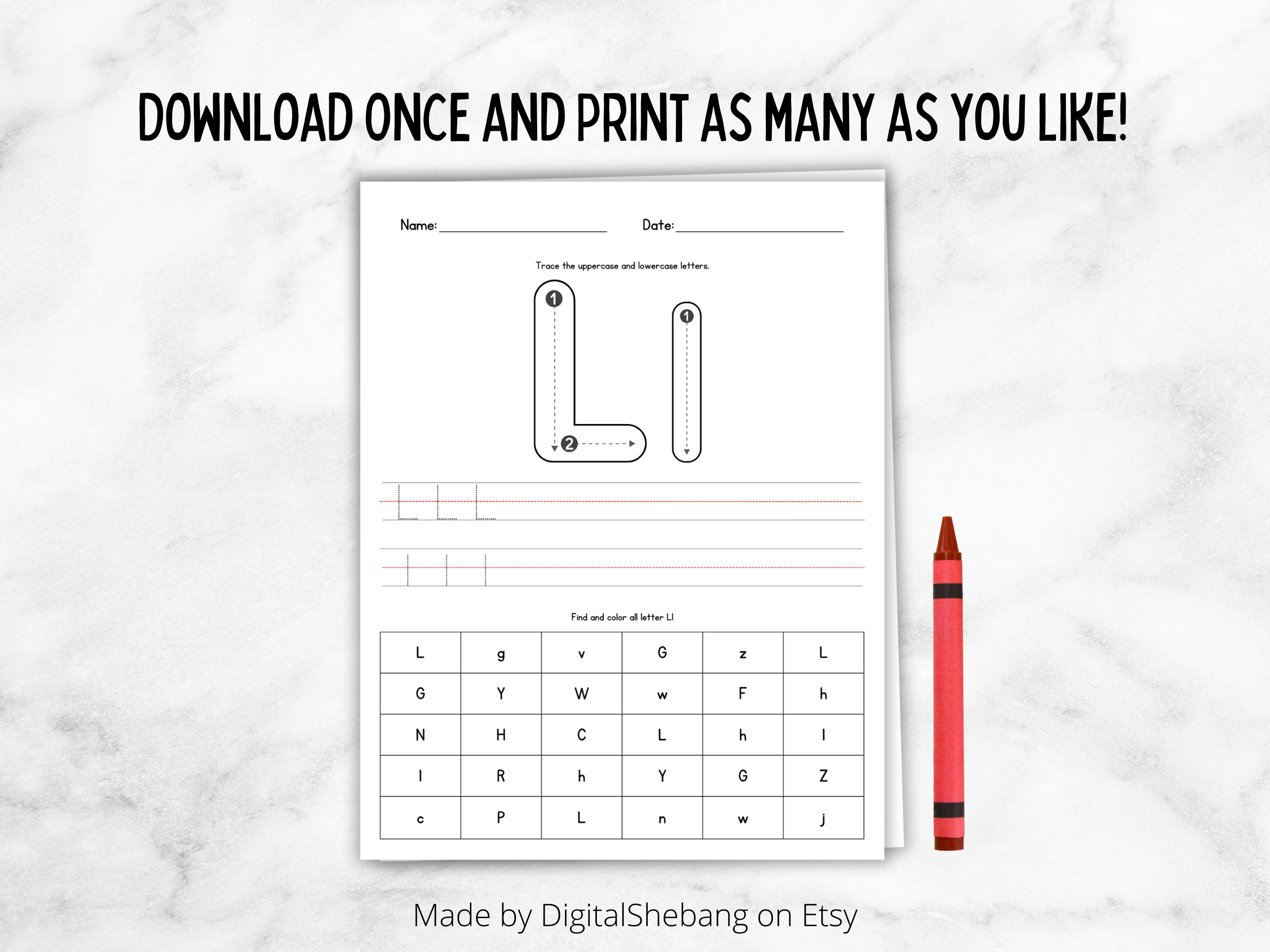 Alphabet Worksheet, Tracing Letters, Handwriting, Toddler ABC ...