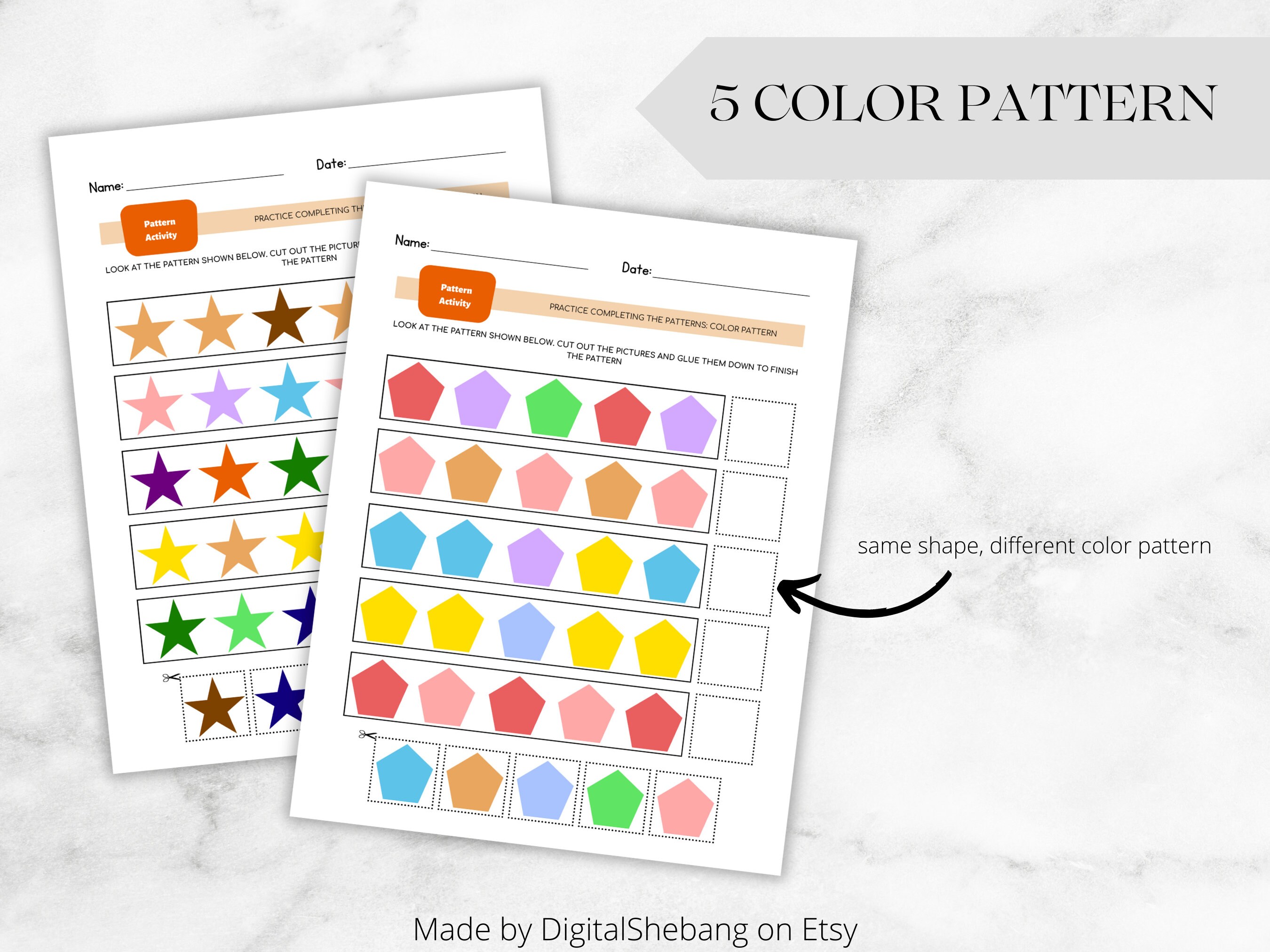 Finish the Pattern Worksheet, Pattern Worksheet, Complete the Pattern ...