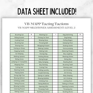 VB-MAPP Tacting Actions, ABA Materials & Flashcards, Printable ...