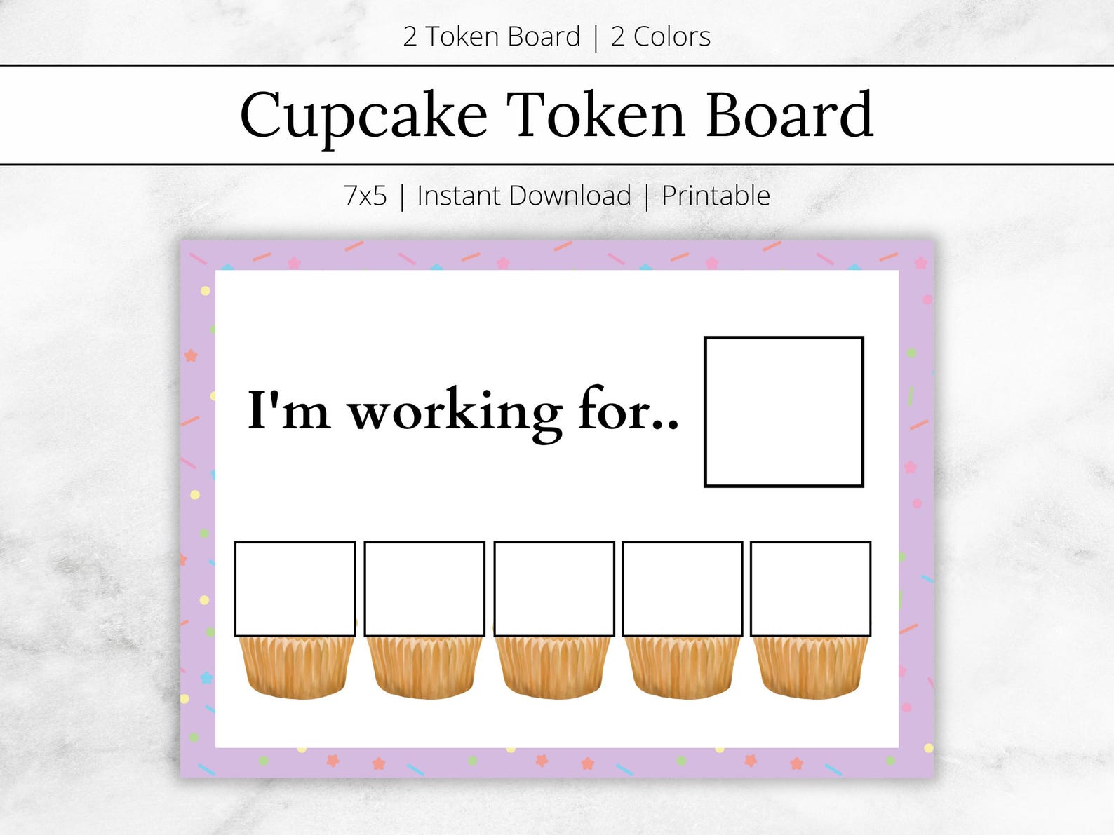 Cupcake Token Board, Fun Cute Reward Chart, Pink Token Economy, Autism ...