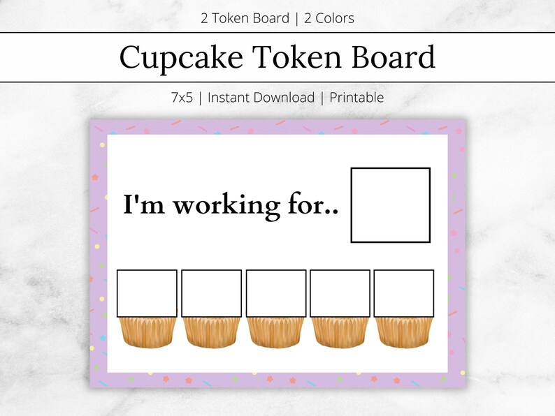 Cupcake Token Board, Fun Cute Reward Chart, Pink Token Economy, Autism ...
