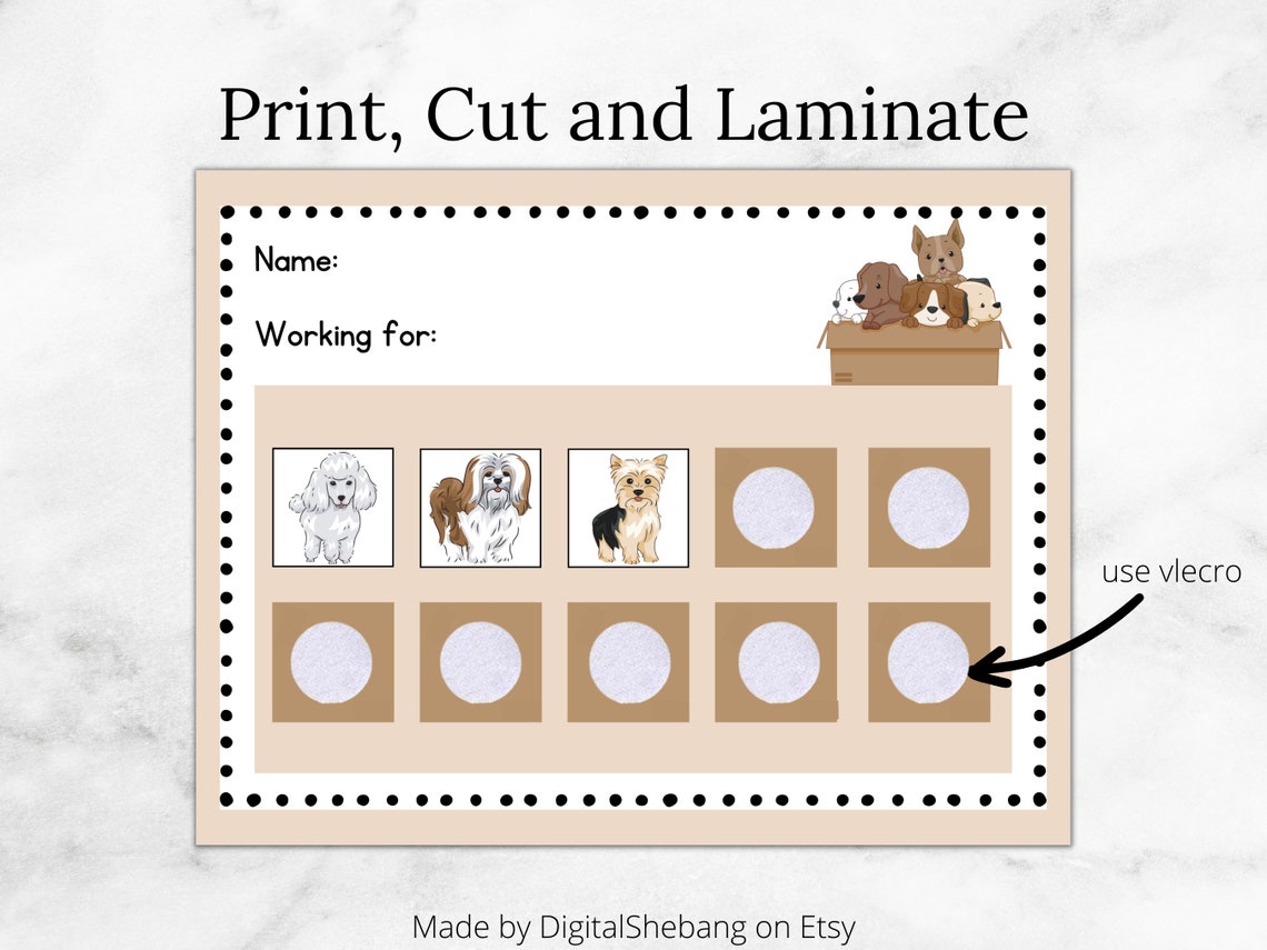 Dog Theme Token Board for Special Education ABA Materials Dog Token ...