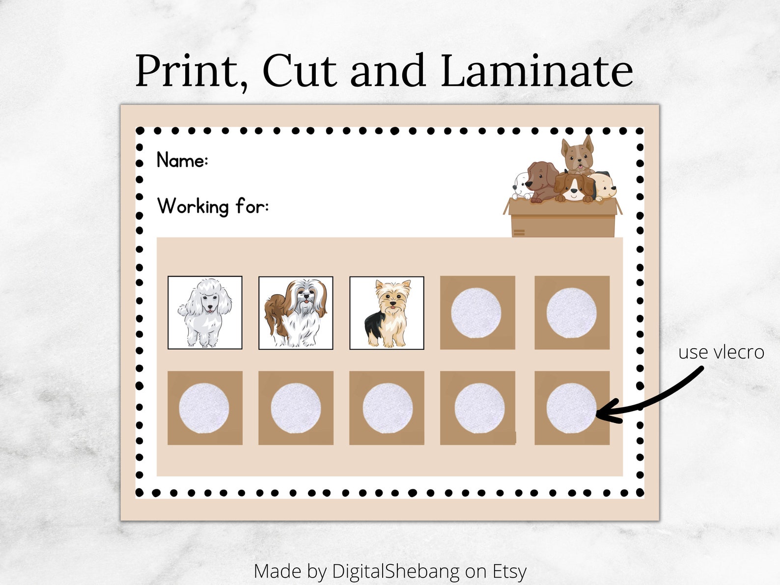 Dog Theme Token Board for Special Education ABA Materials Dog Token ...