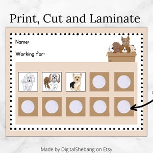 Dog Theme Token Board for Special Education ABA Materials Dog Token ...