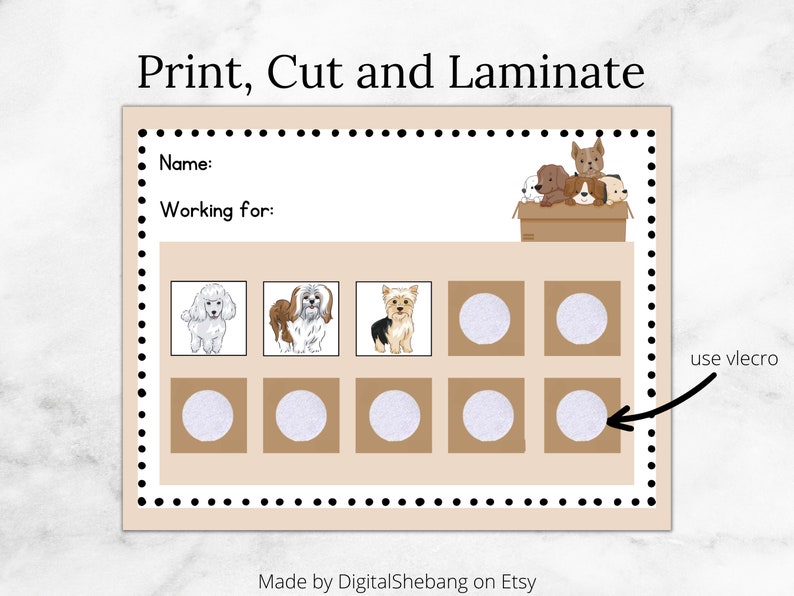 Dog Theme Token Board for Special Education ABA Materials Dog Token ...