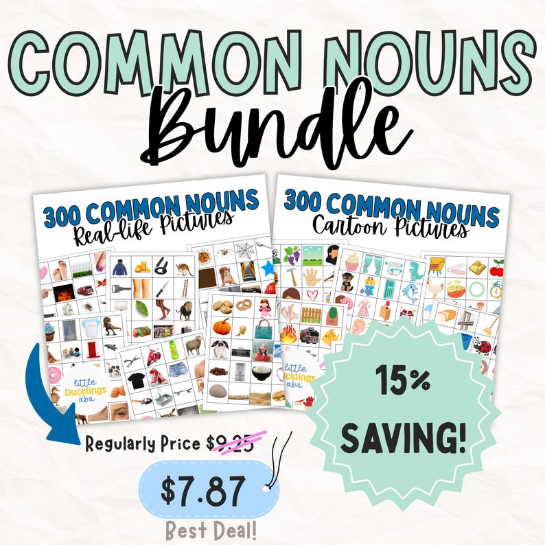 VBMAPP 300 Common Nouns Flashcards, ABA Tacting & Listener Responding ...