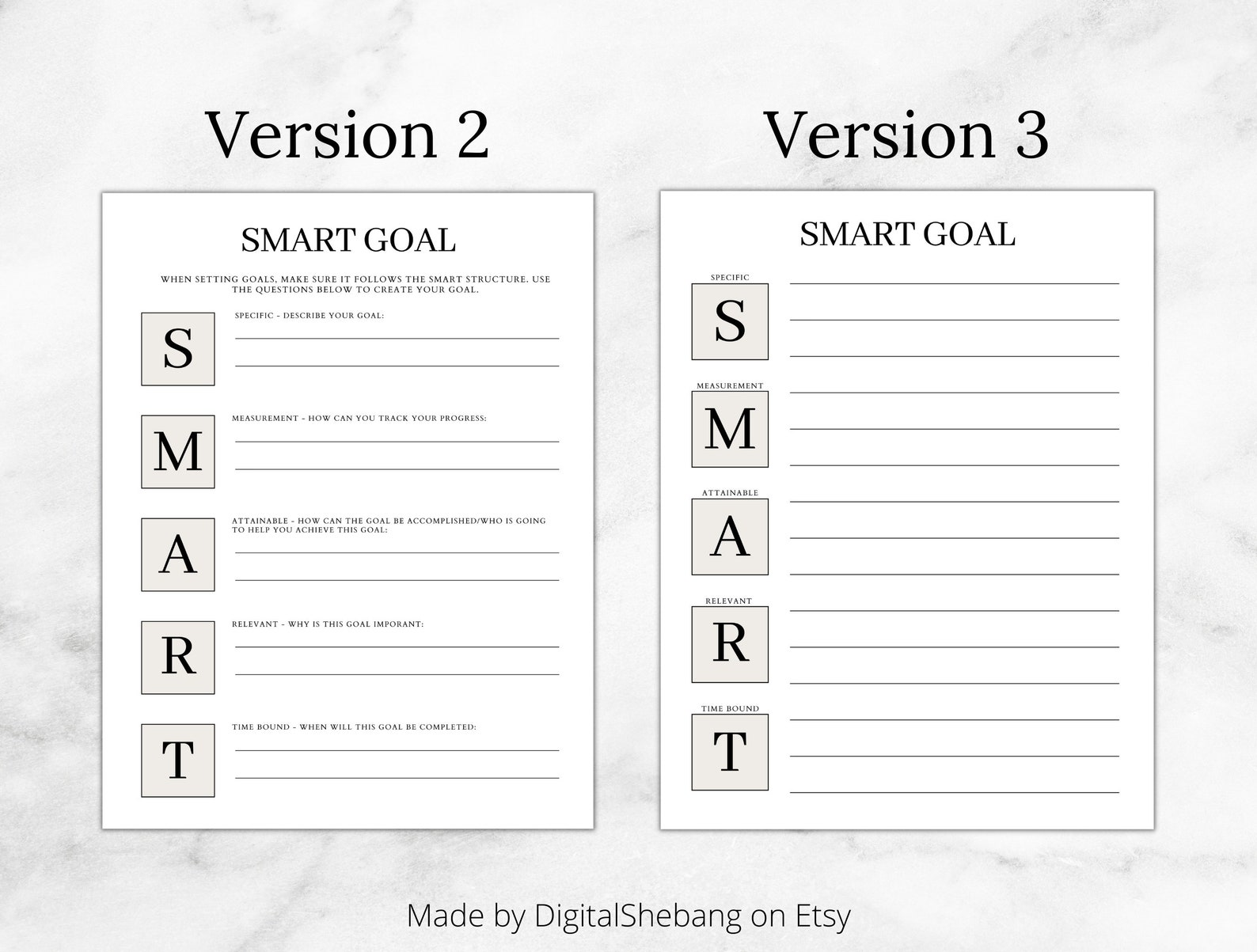 Smart Goal Template, Digital Smart Goal Planner, Printable Goal Planner ...