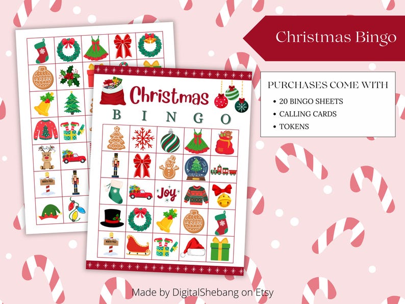 Christmas Bingo Activity, Printable Christmas Bingo Cards, Printable ...
