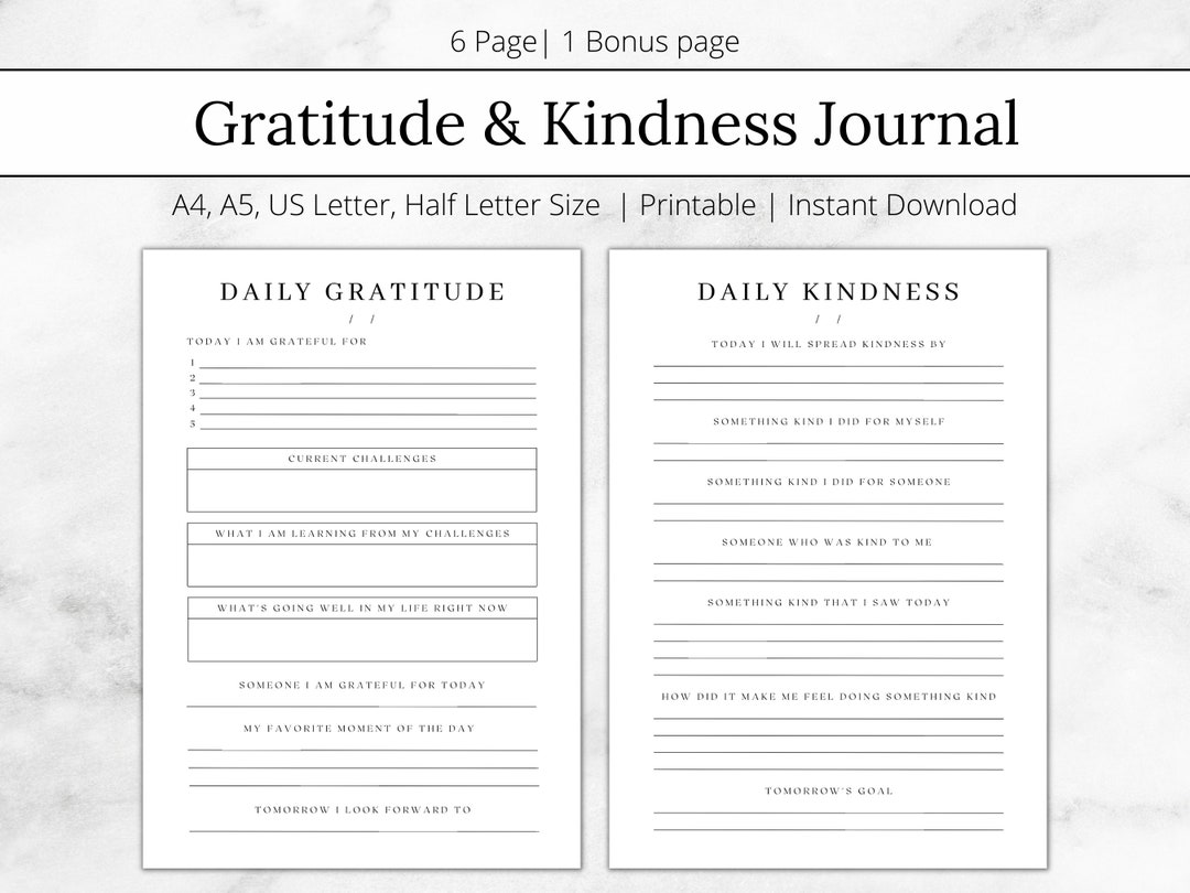 Gratitude Worksheet, Daily Gratitude Prompts, Morning Journal ...
