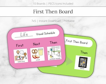 First Then & Visual Schedule - Etsy
