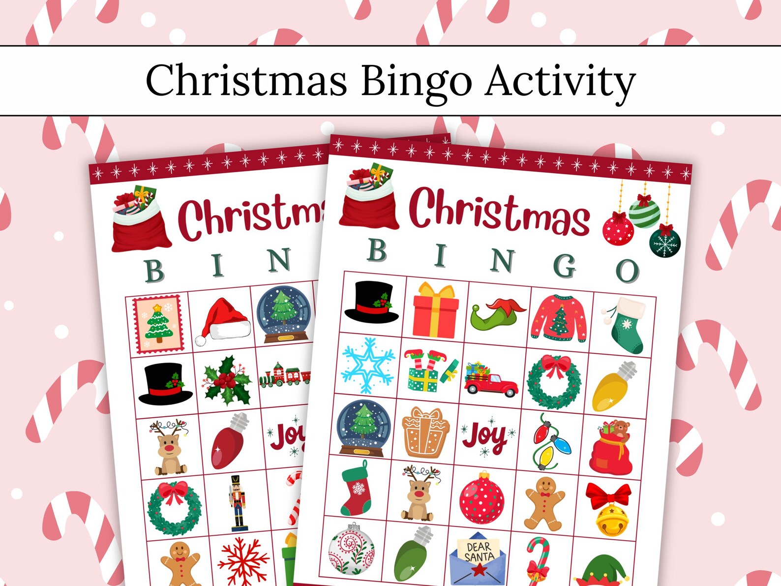 Christmas Bingo Activity, Printable Christmas Bingo Cards, Printable ...