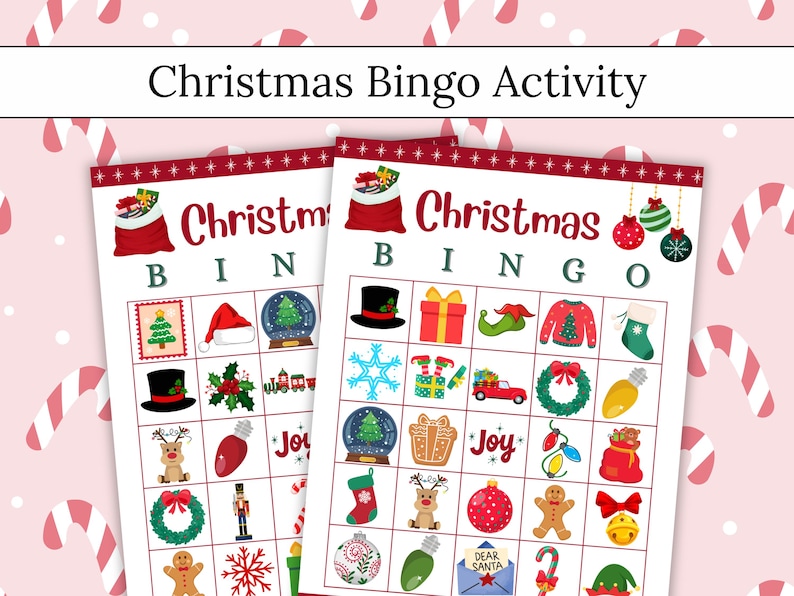 Christmas Bingo Activity, Printable Christmas Bingo Cards, Printable ...