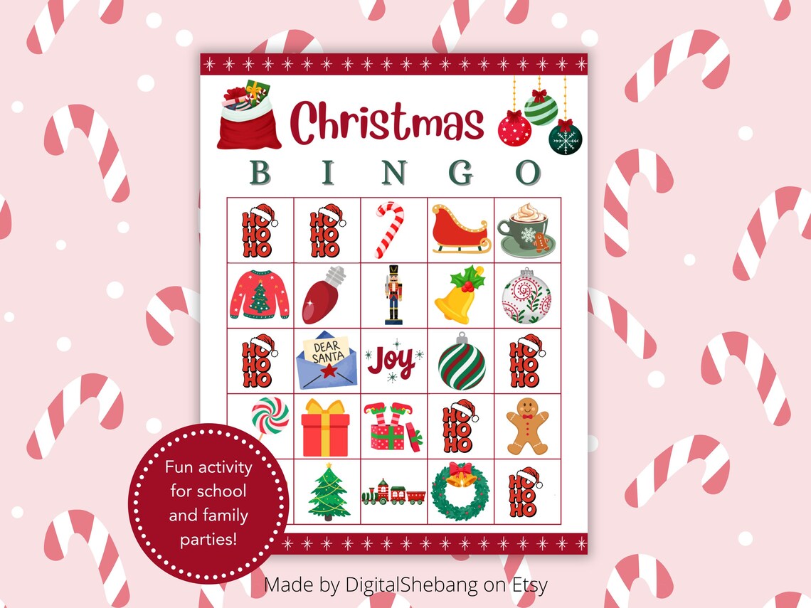 Christmas Bingo Activity, Printable Christmas Bingo Cards, Printable ...