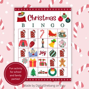 Christmas Bingo Activity, Printable Christmas Bingo Cards, Printable ...