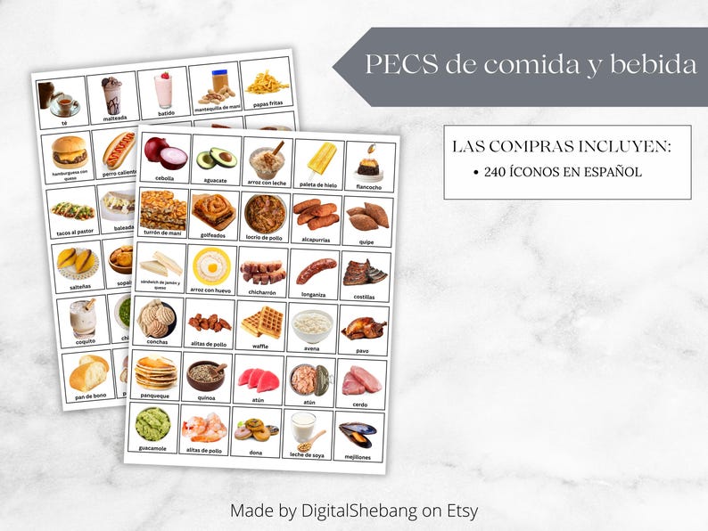 Hispanic Food & Drink PECS Icons, Food Pecs Communication Cards ...