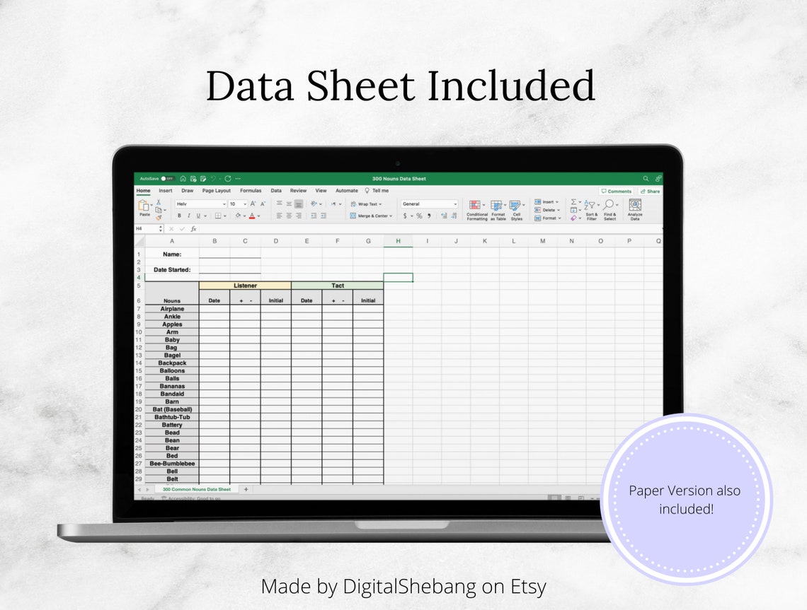 VBMAPP 300 Common Nouns Set 2, Cartoon Printable Flashcards, ABA ...