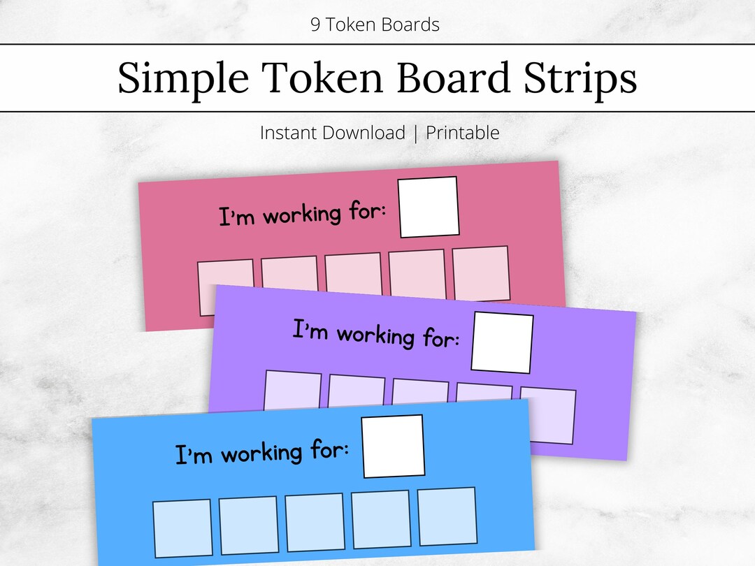 Simple Token Board Strips, ABA Reward Chart (digital Download) - Etsy