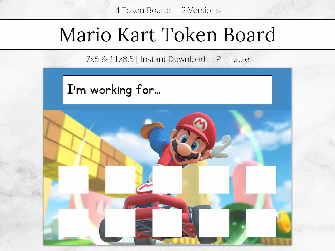 Mario Kart Token Board, Token System, ABA Visual, Resources ABA ...
