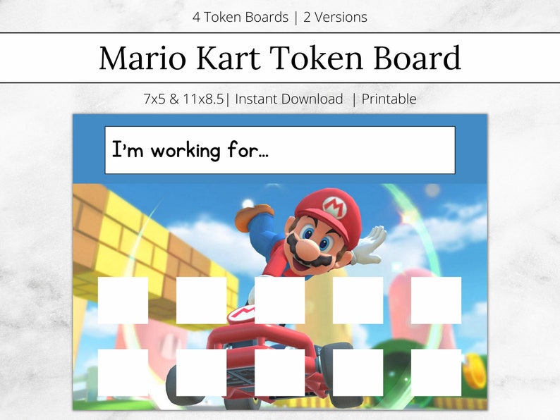 Mario Kart Token Board, Token System, ABA Visual, Resources ABA ...
