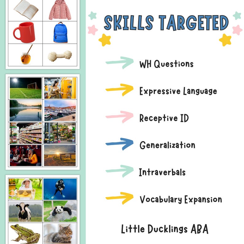 ABA What Questions Cards | Real Photo WH Flashcards | Printable ...
