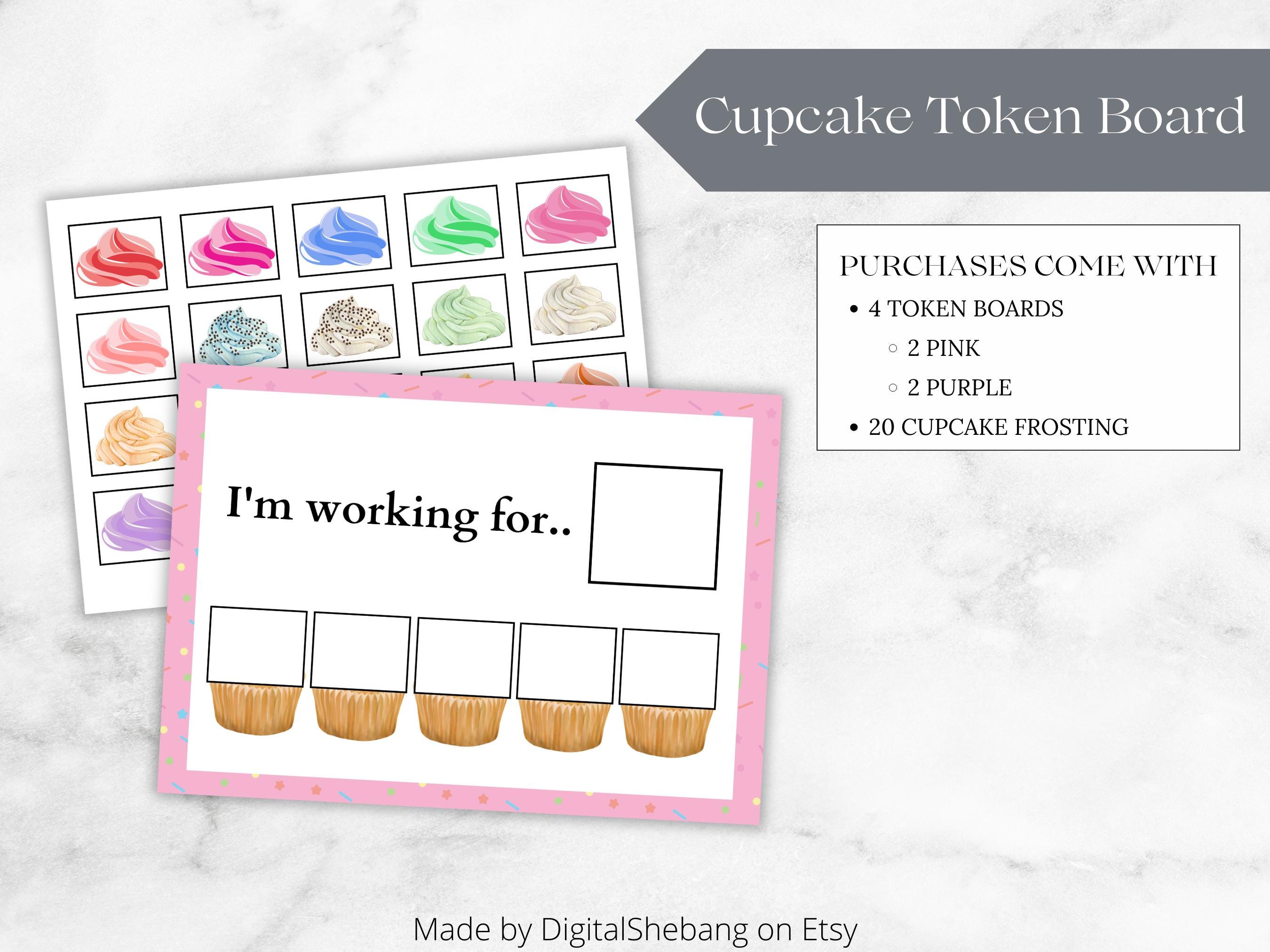 Cupcake Token Board, Fun Cute Reward Chart, Pink Token Economy, Autism ...