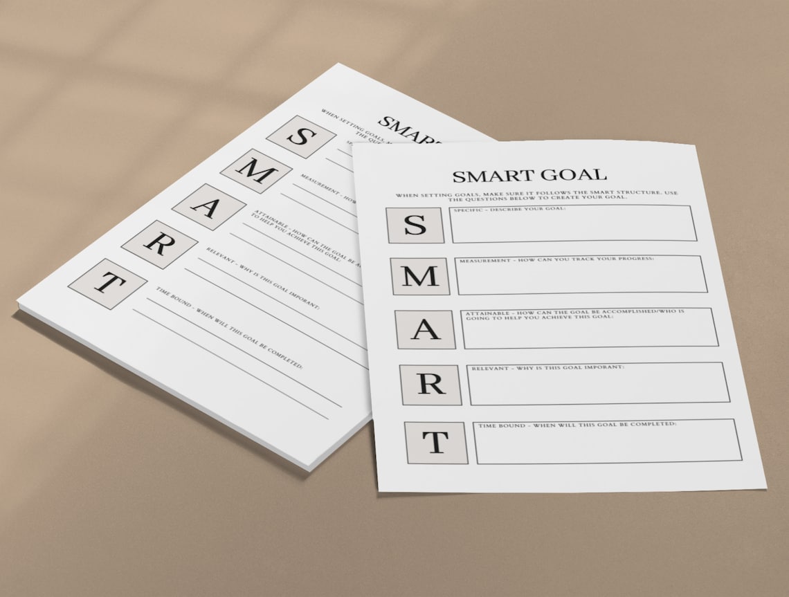 Smart Goal Template, Digital Smart Goal Planner, Printable Goal Planner ...