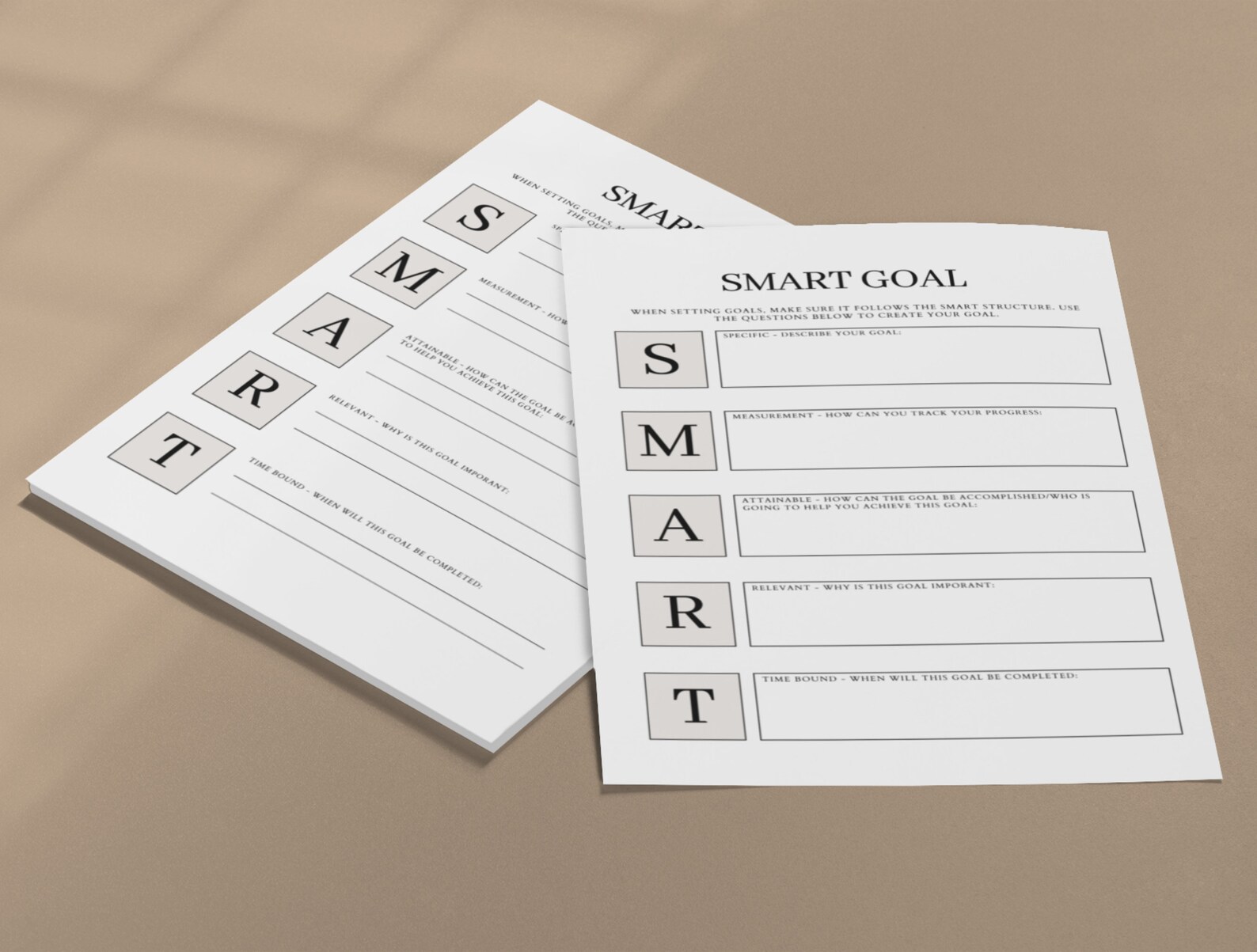 Smart Goal Template, Digital Smart Goal Planner, Printable Goal Planner ...