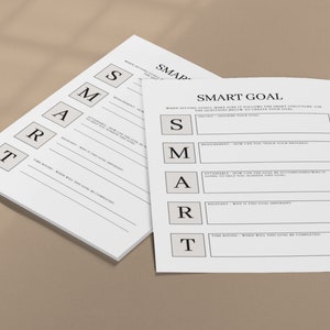 Smart Goal Template, Digital Smart Goal Planner, Printable Goal Planner ...