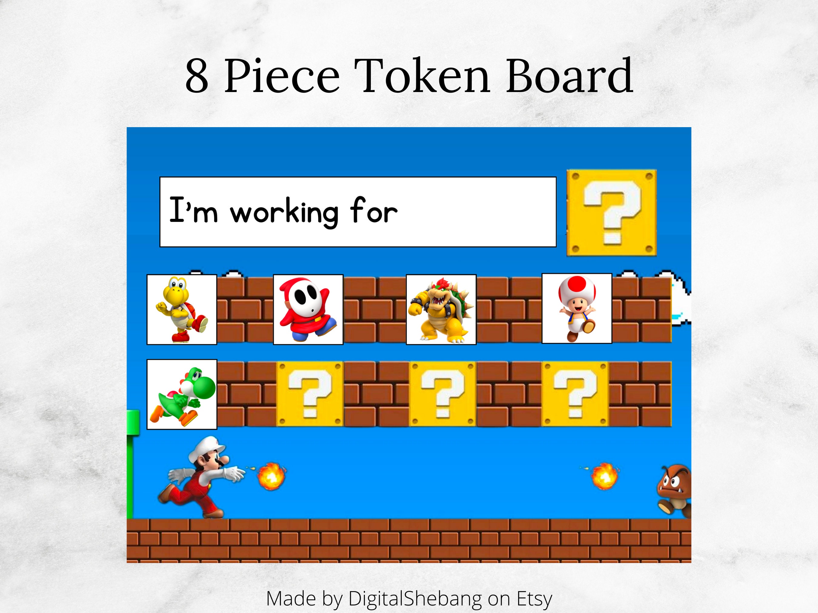 Super Mario Bros Token Board, Token System, ABA Visual, Resources ABA ...