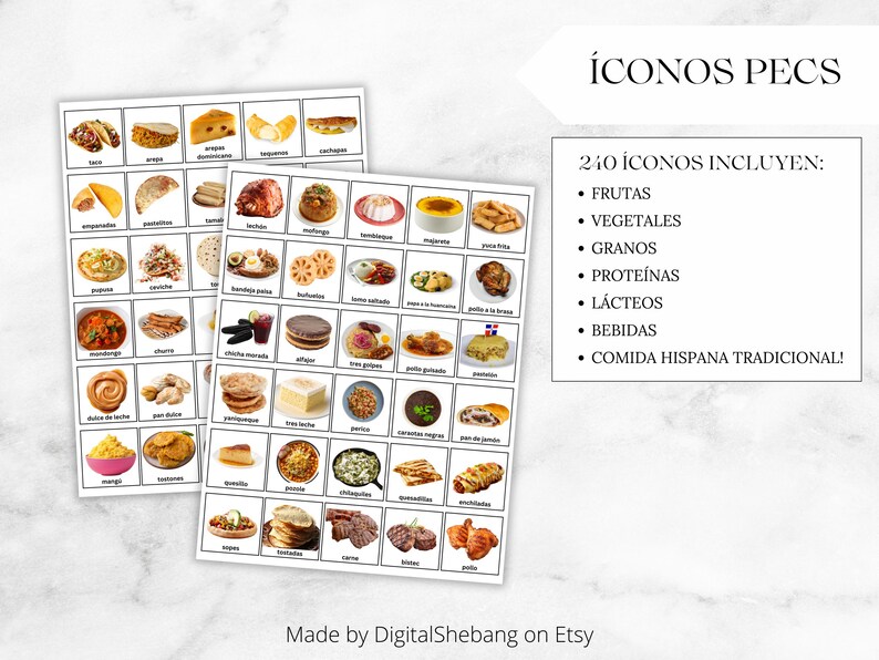 Hispanic Food & Drink PECS Icons, Food Pecs Communication Cards ...