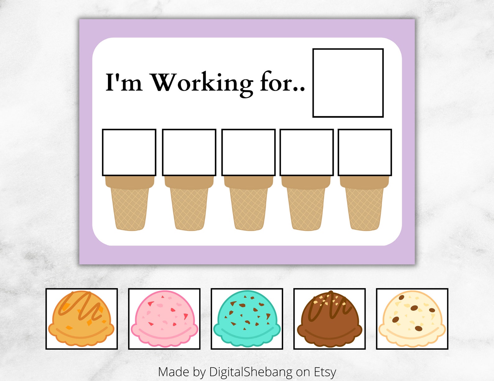 Ice Cream Token Board, Ice Cream Scoops Token Economy, Reward Chart ...