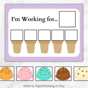 Ice Cream Token Board, Ice Cream Scoops Token Economy, Reward Chart ...