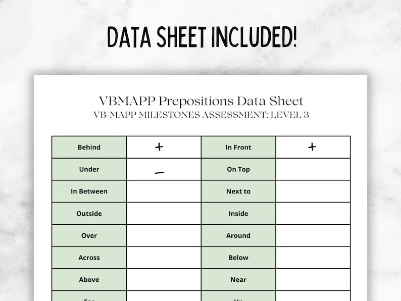 VB-MAPP Preposition, Tact Preposition, ABA Materials & Flashcards ...