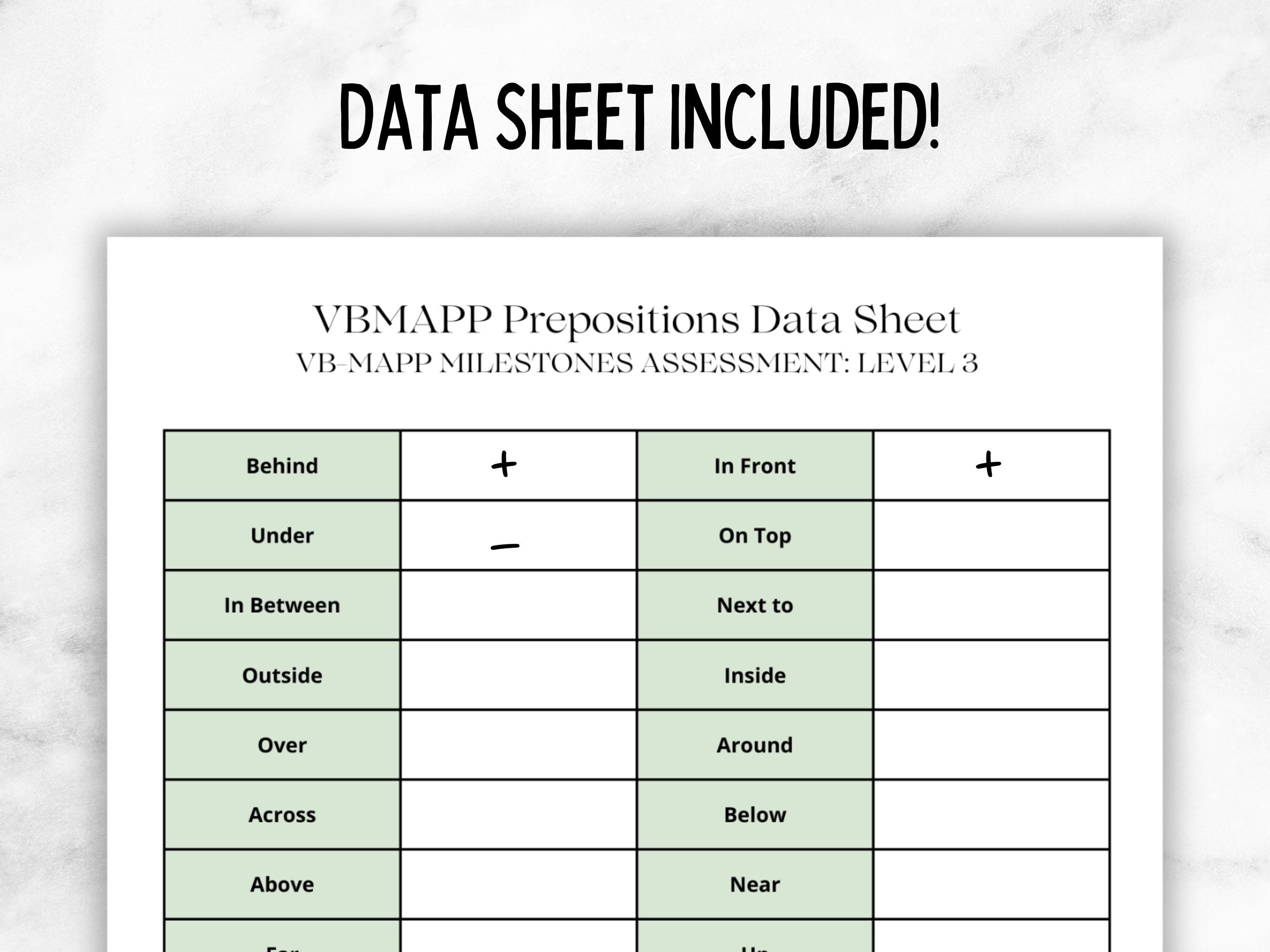 VB-MAPP Preposition, Tact Preposition, ABA Materials & Flashcards ...