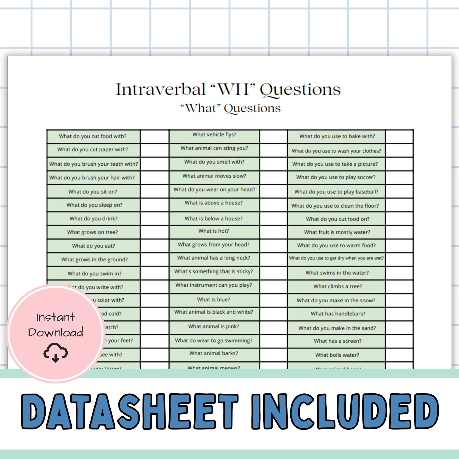 ABA What Questions Cards | Real Photo WH Flashcards | Printable ...