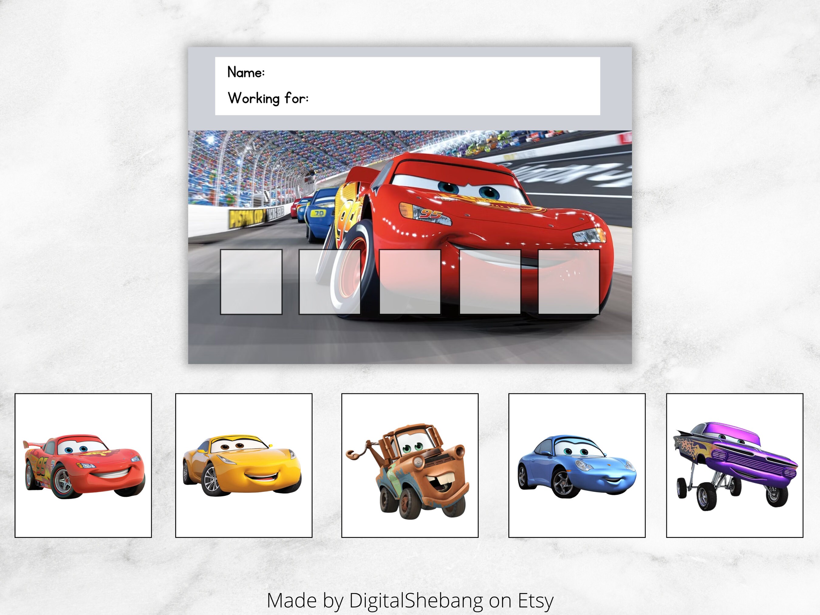 Lightning Mcqueen Token Board, Behavior Chart, Reward Chart, Visual ...