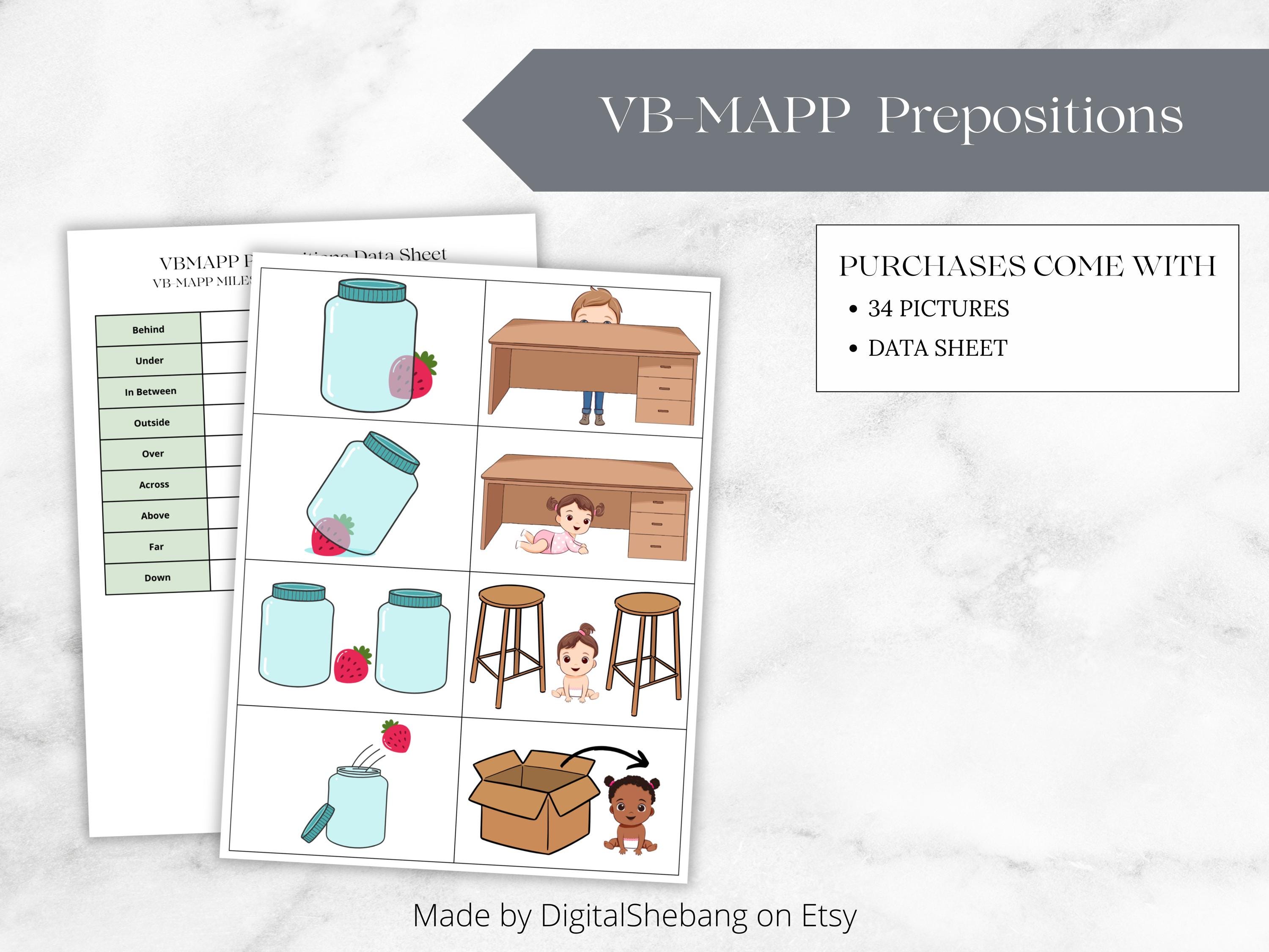 VB-MAPP Preposition, Tact Preposition, ABA Materials & Flashcards ...