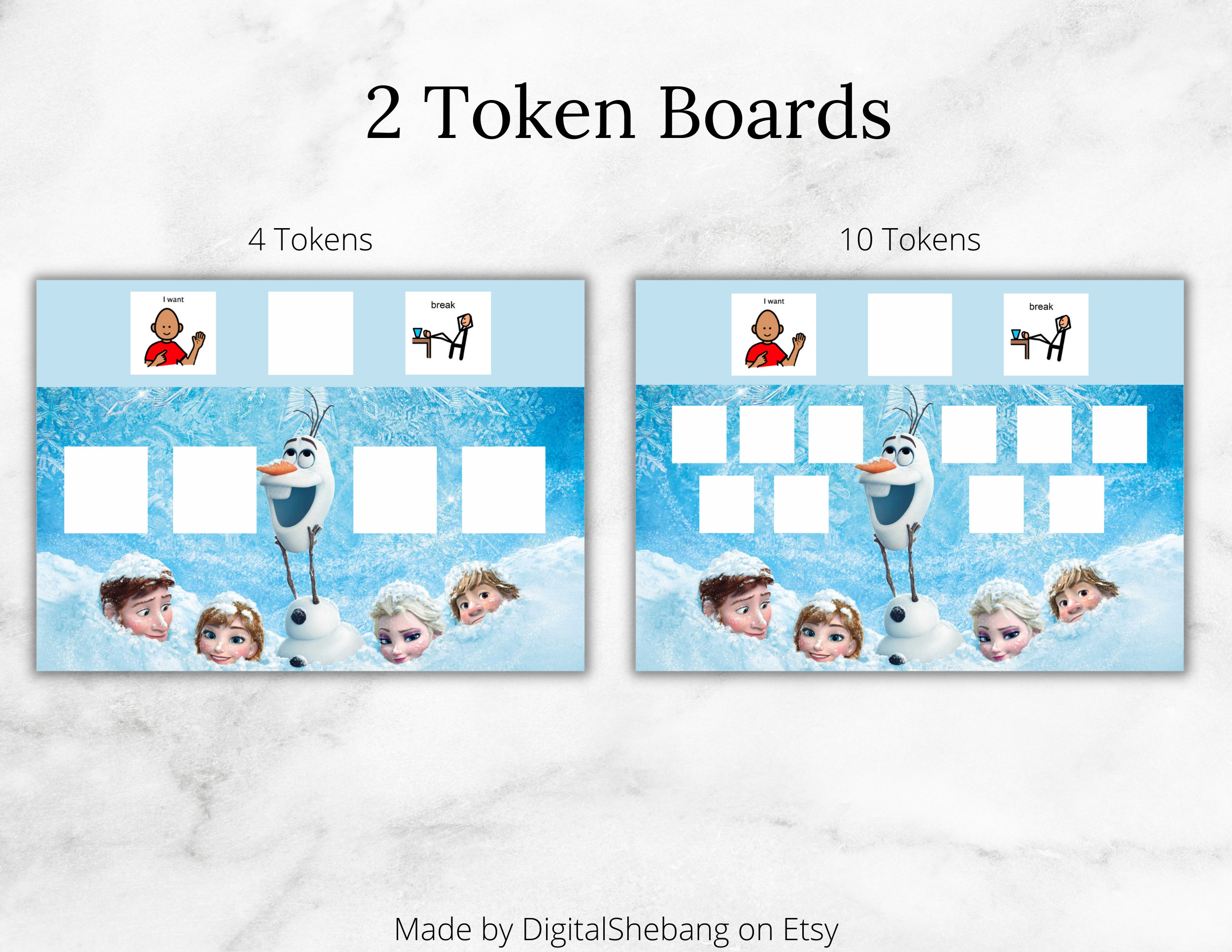 Frozen Token Board, Visual Reward Chart, Reward System, ABA Therapy ...