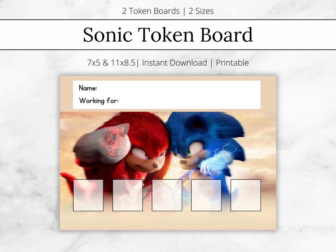 Sonic Token Board, Sonic Behavior Chart, Reward Chart, Visual Reward Chart, ABA Materials ...