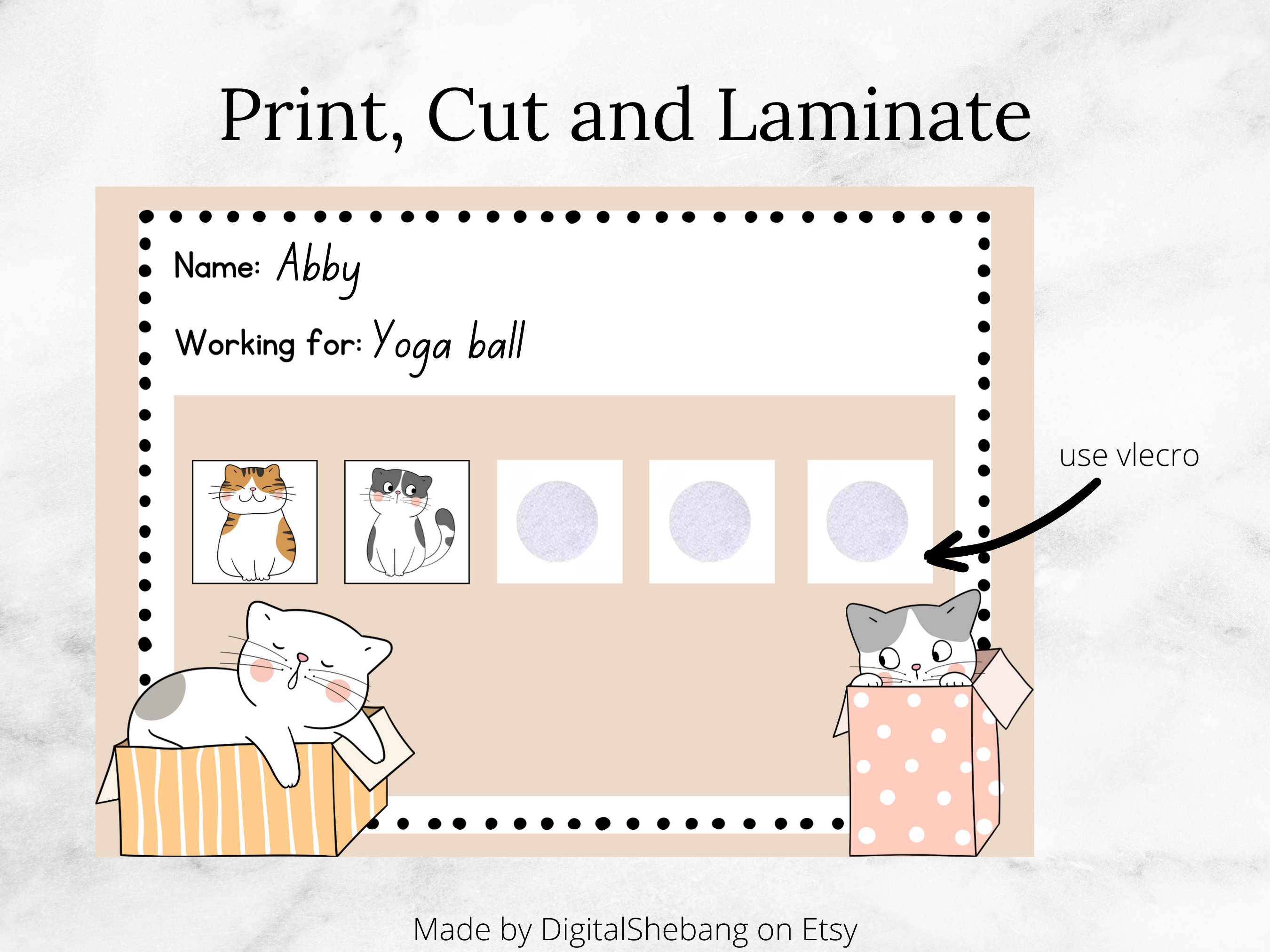 Cat Theme Token Board for Special Education ABA Materials Dog Token ...