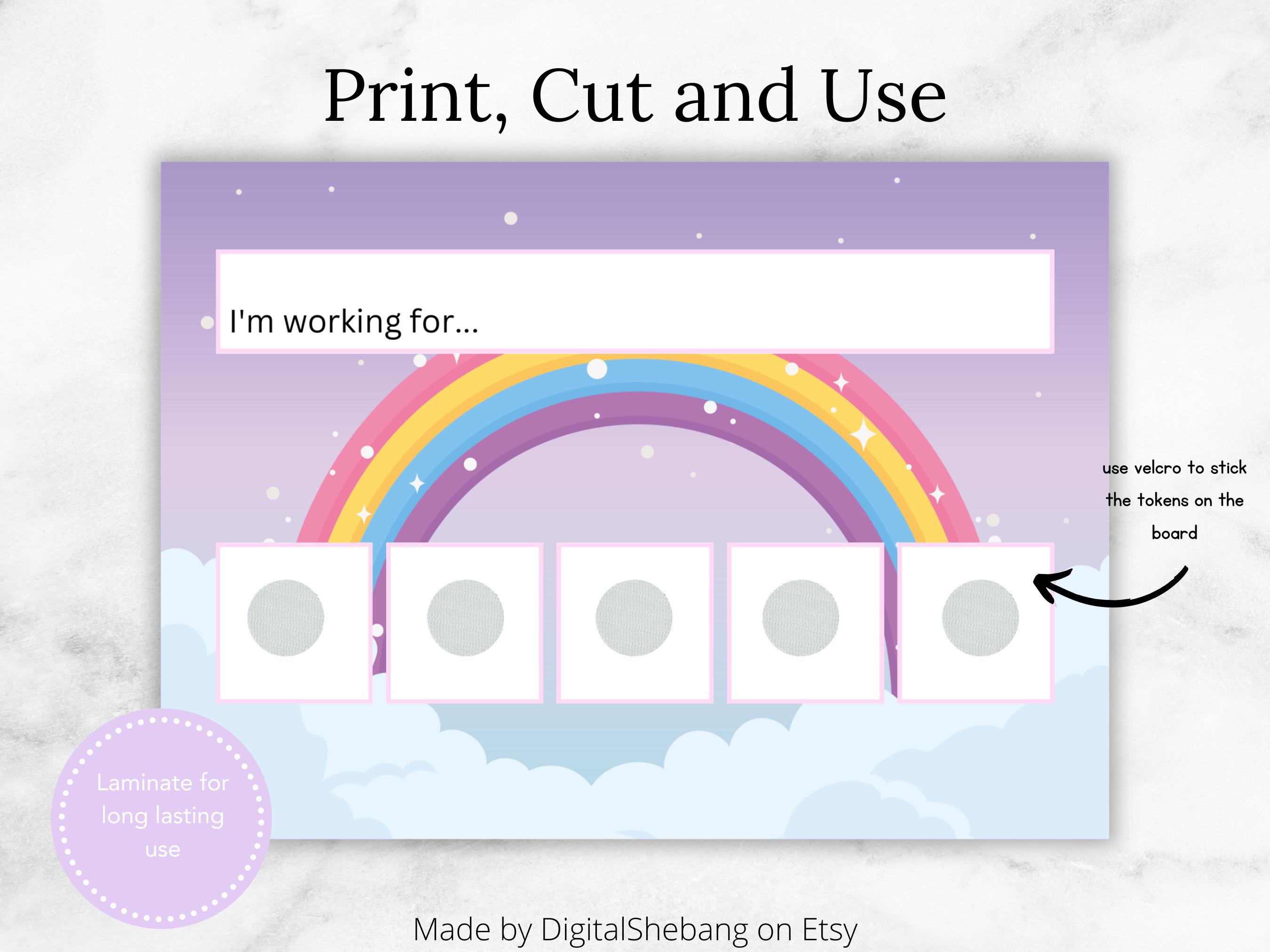 Unicorn Token Board, ABA Materials & Resources, Reward Chart, Printable ...