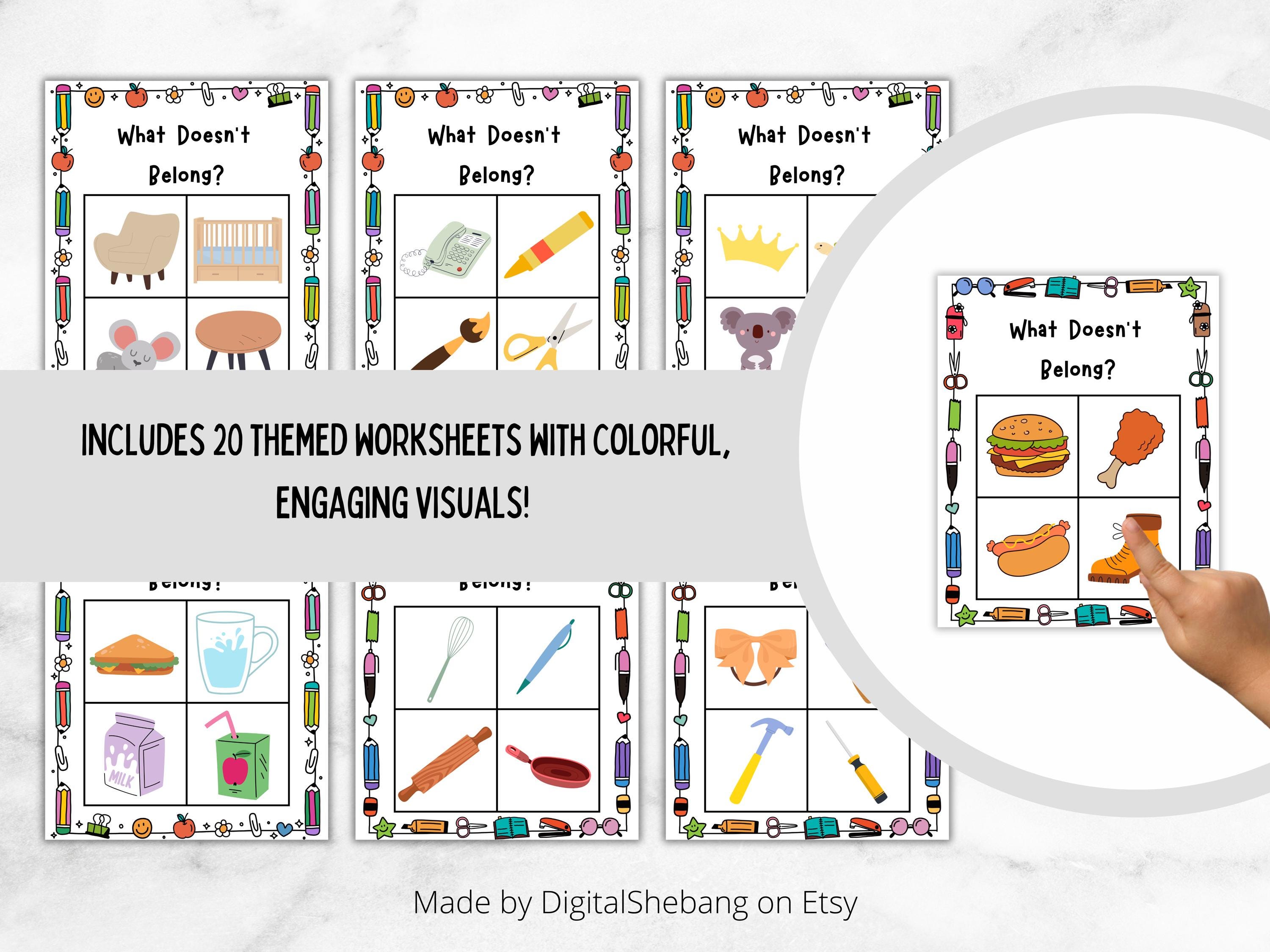 ABA What Doesn’t Belong Worksheets, ABA Visual Discrimination, ABA ...