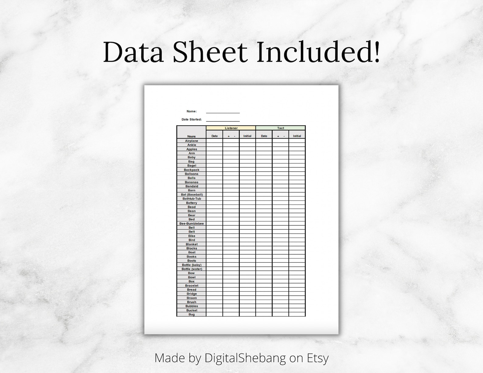 VB-MAPP 300 Common Nouns, ABA Materials & Flashcards, Noun Flashcards ...