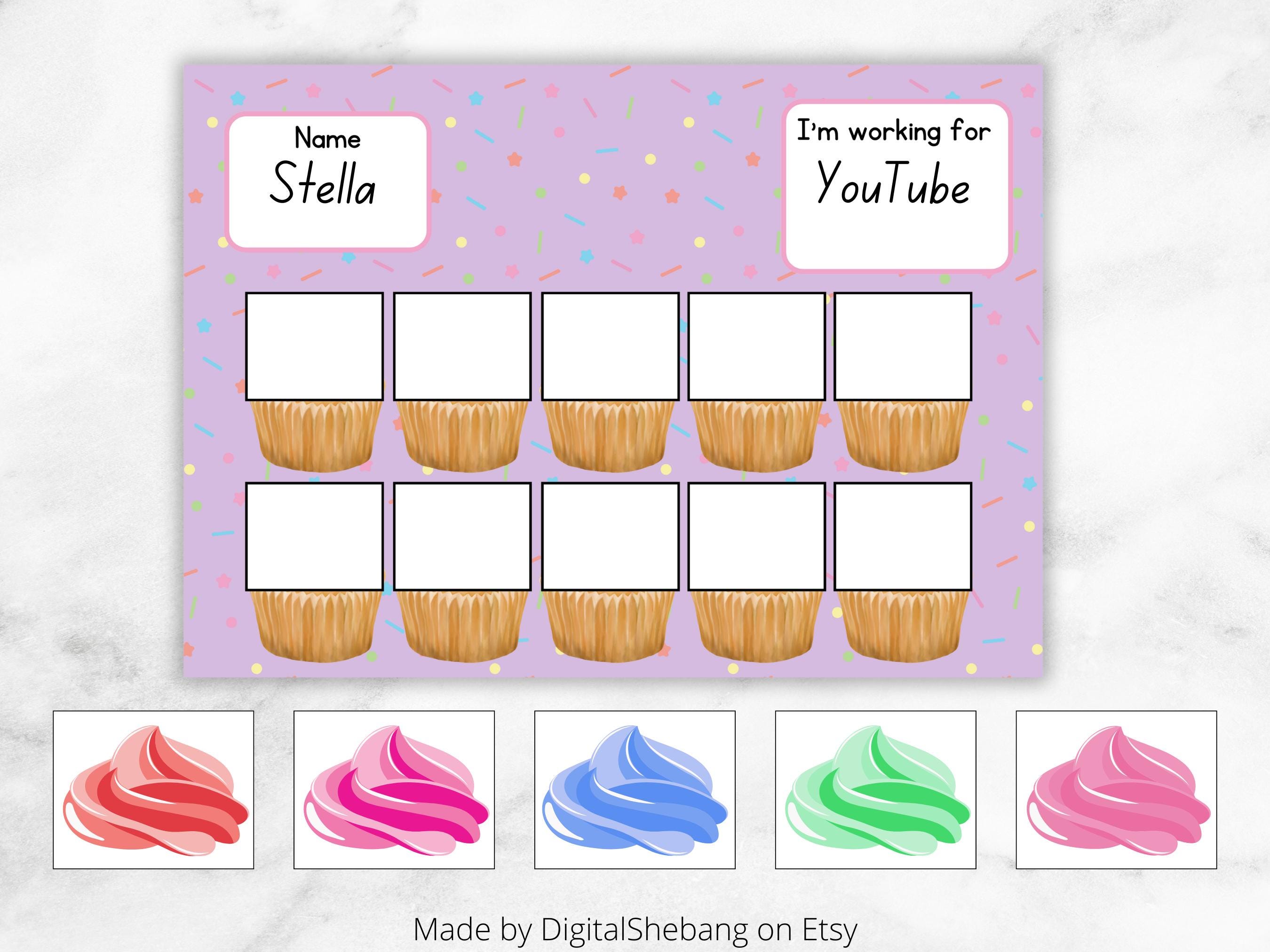 Cupcake Token Board, Fun Cute Reward Chart, Pink Token Economy, Autism ...