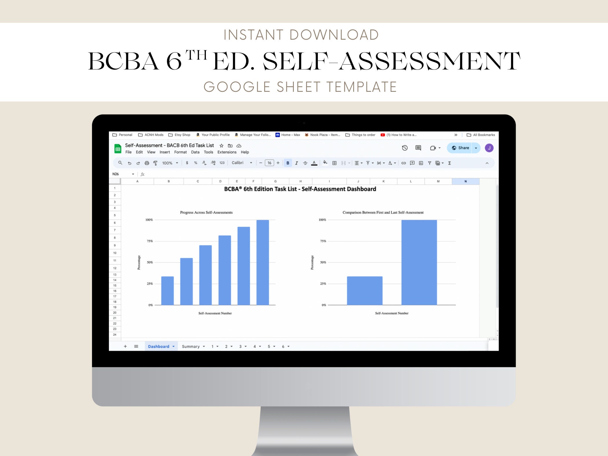 BCBA 6th Edition Self-assessment Task List, BCBA Self Assessment, BCBA ...
