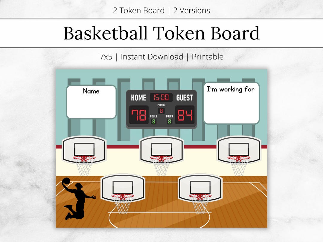 Basketball Token Board Reward Chart Basketball Token Economy Classroom ...