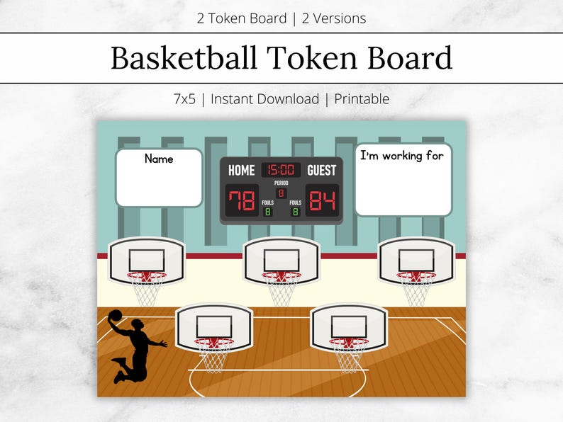 Basketball Token Board Reward Chart Basketball Token Economy Classroom ...