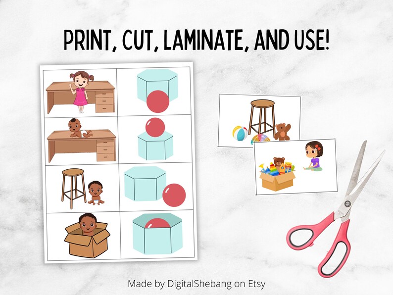 VB-MAPP Preposition, Tact Preposition, ABA Materials & Flashcards ...